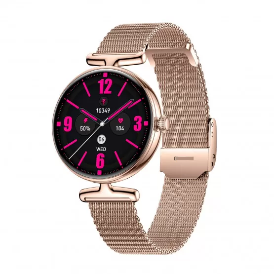 INF Smartwatch Multifunzionale Oro con Schermo AMOLED, Chiamate Bluetooth