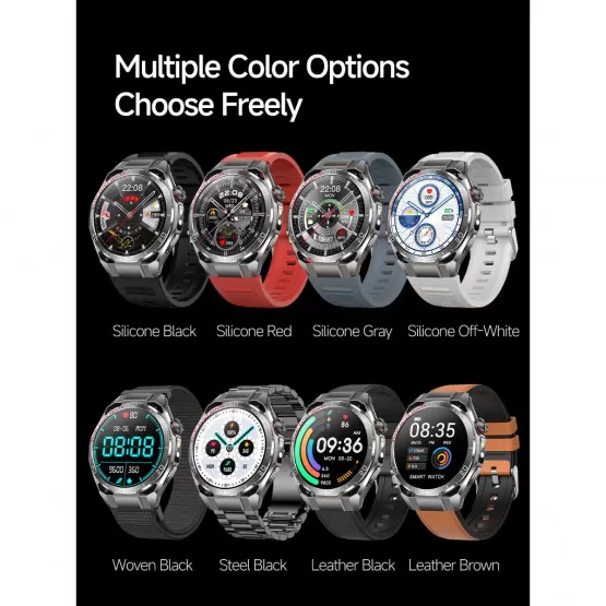 INF Smartwatch (Gray Strap) - 1.47" 466x466 AMOLED, ECG ZS8002, Bluetooth
